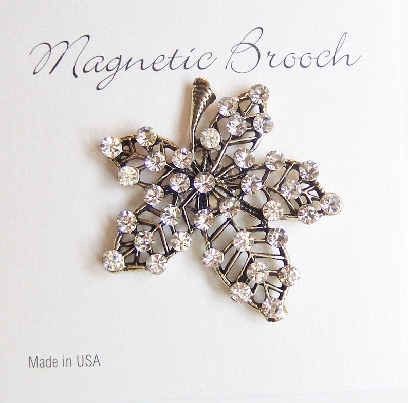 Magnetic Brooch Clip Clasp Pin Metal Clear Rhinestone - Etsy