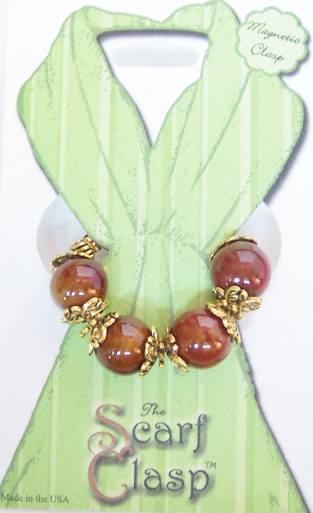 Scarf Jewelry-scarf Clasp-clip Holder- Magnetic Clasp – Rust Ceramic ...