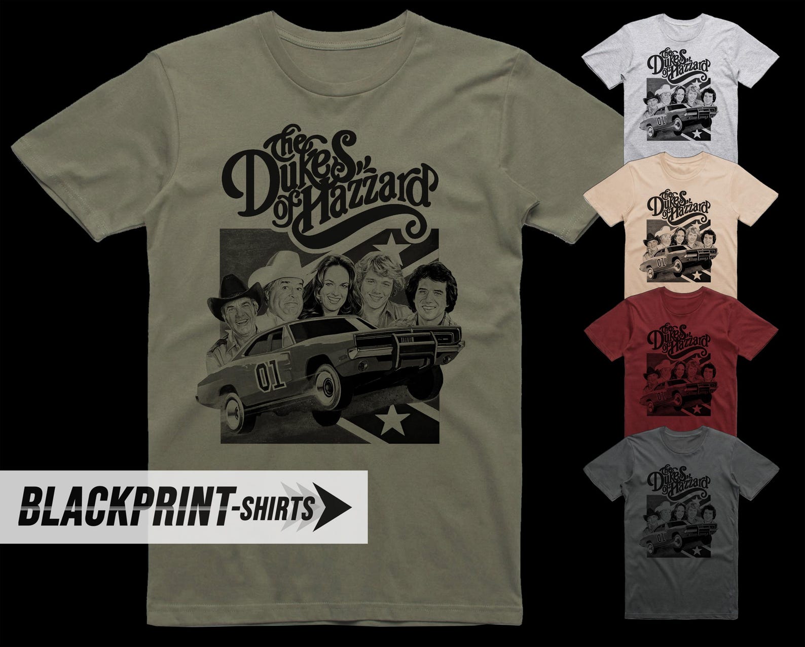 The Dukes of Hazzard V1 Movie Poster Classic Vintage T Shirt 18 Colors ...