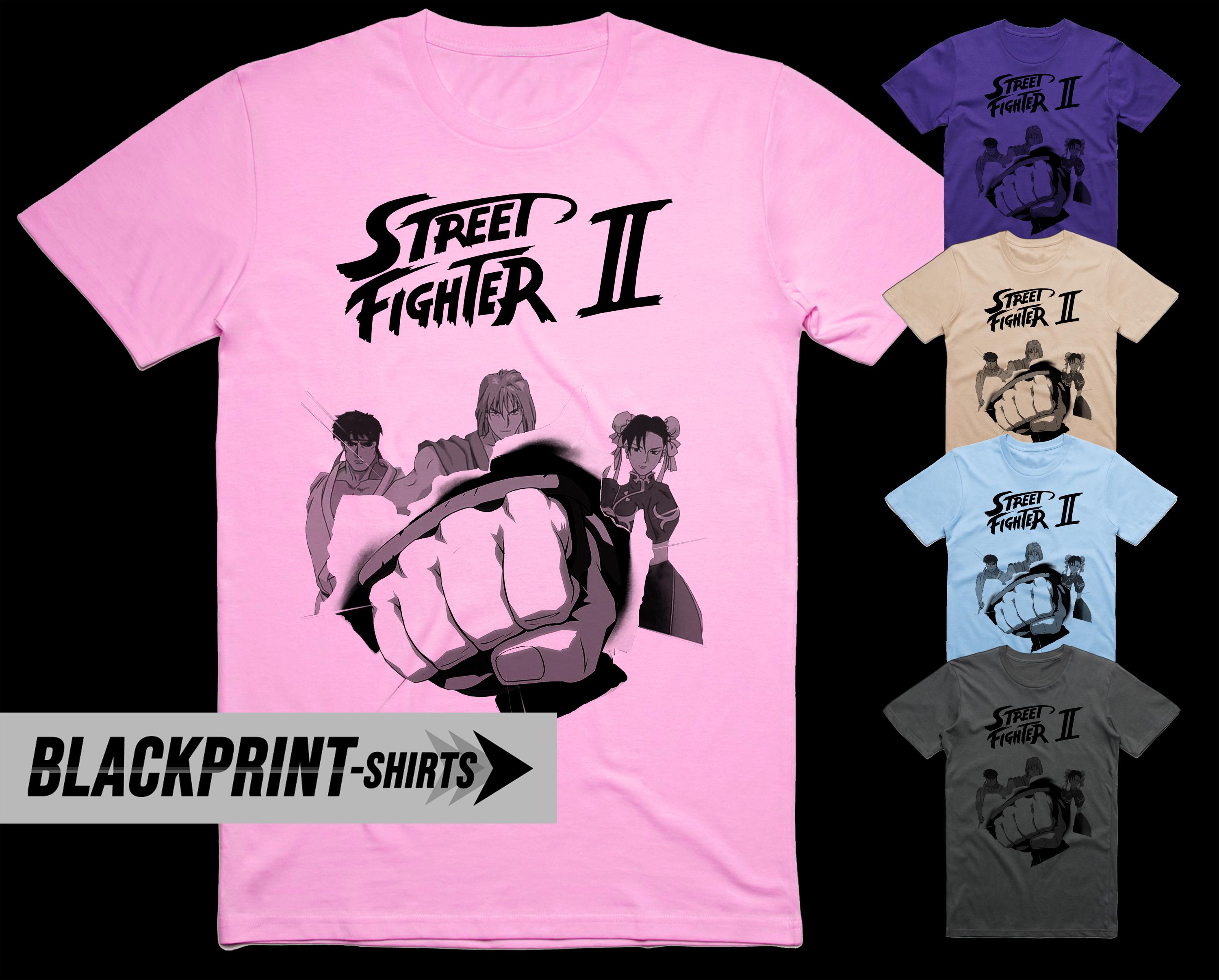 Street Fighter V1 Movie Poster Classic Vintage T Shirt 18 Colors Men's ...