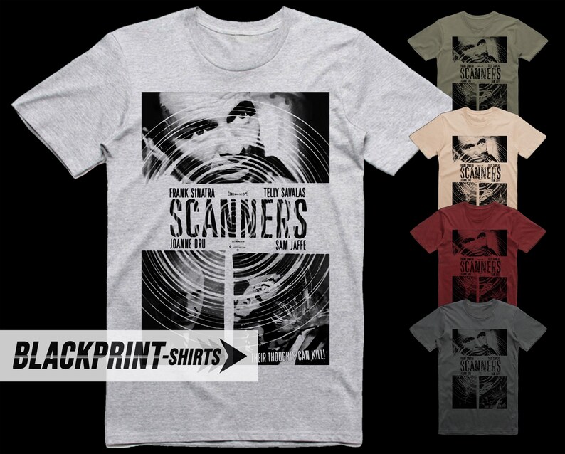 Scanners Movie Poster Classic Vintage T Shirt 18 Colors Men's Women's ...