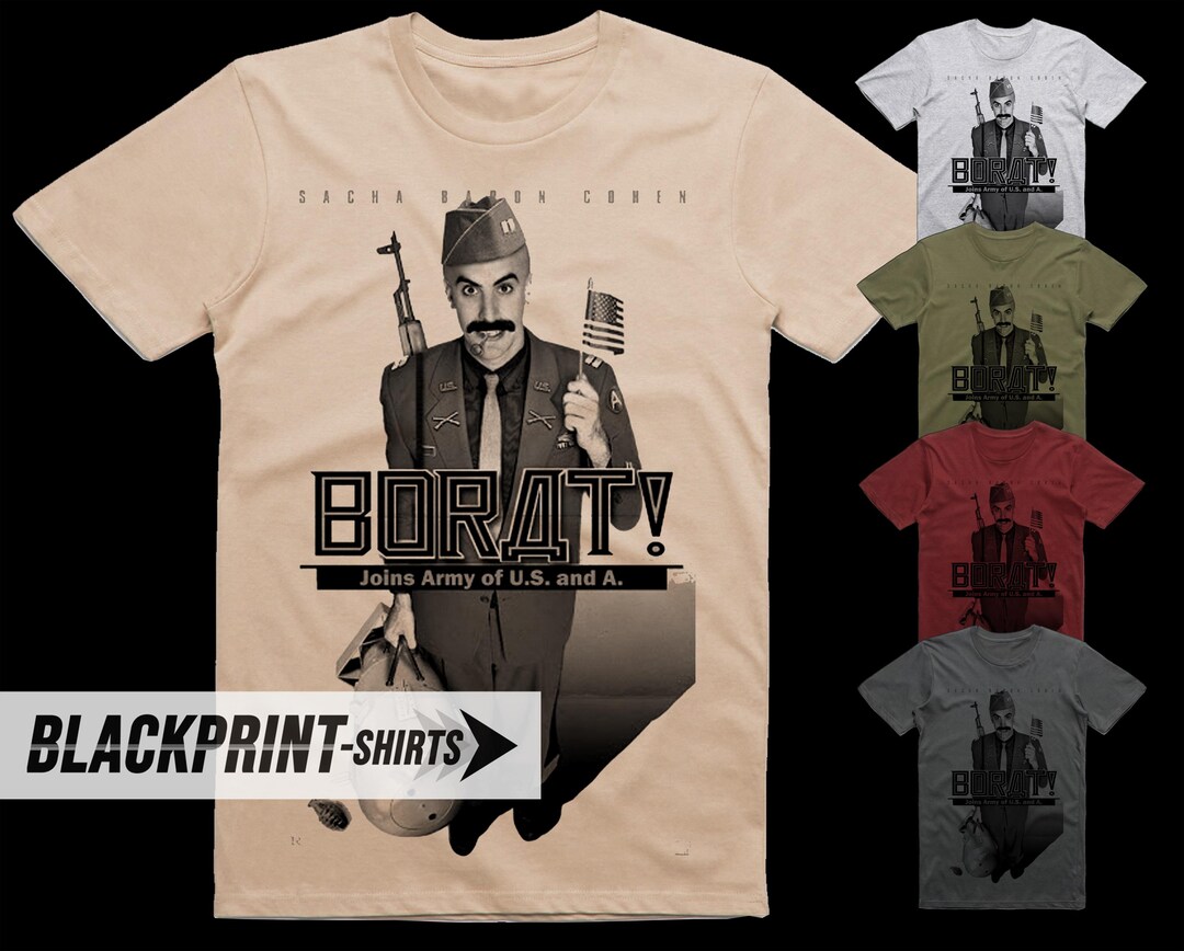 Borat V6 Movie Poster Classic Vintage T Shirt 18 Colors Men's Women's ...