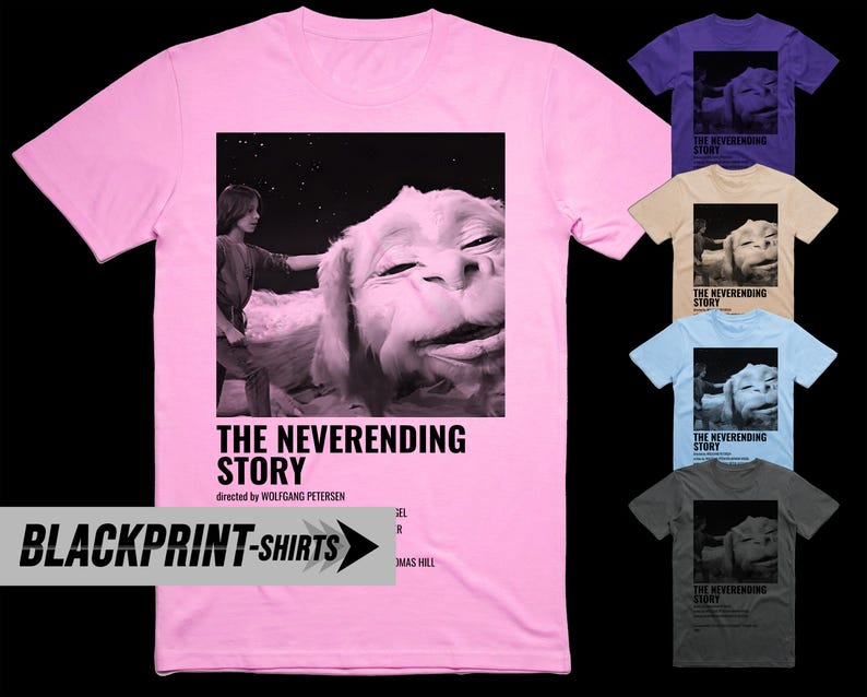The Neverending Story V1 Movie Poster Classic Vintage T Shirt 18 Colors ...