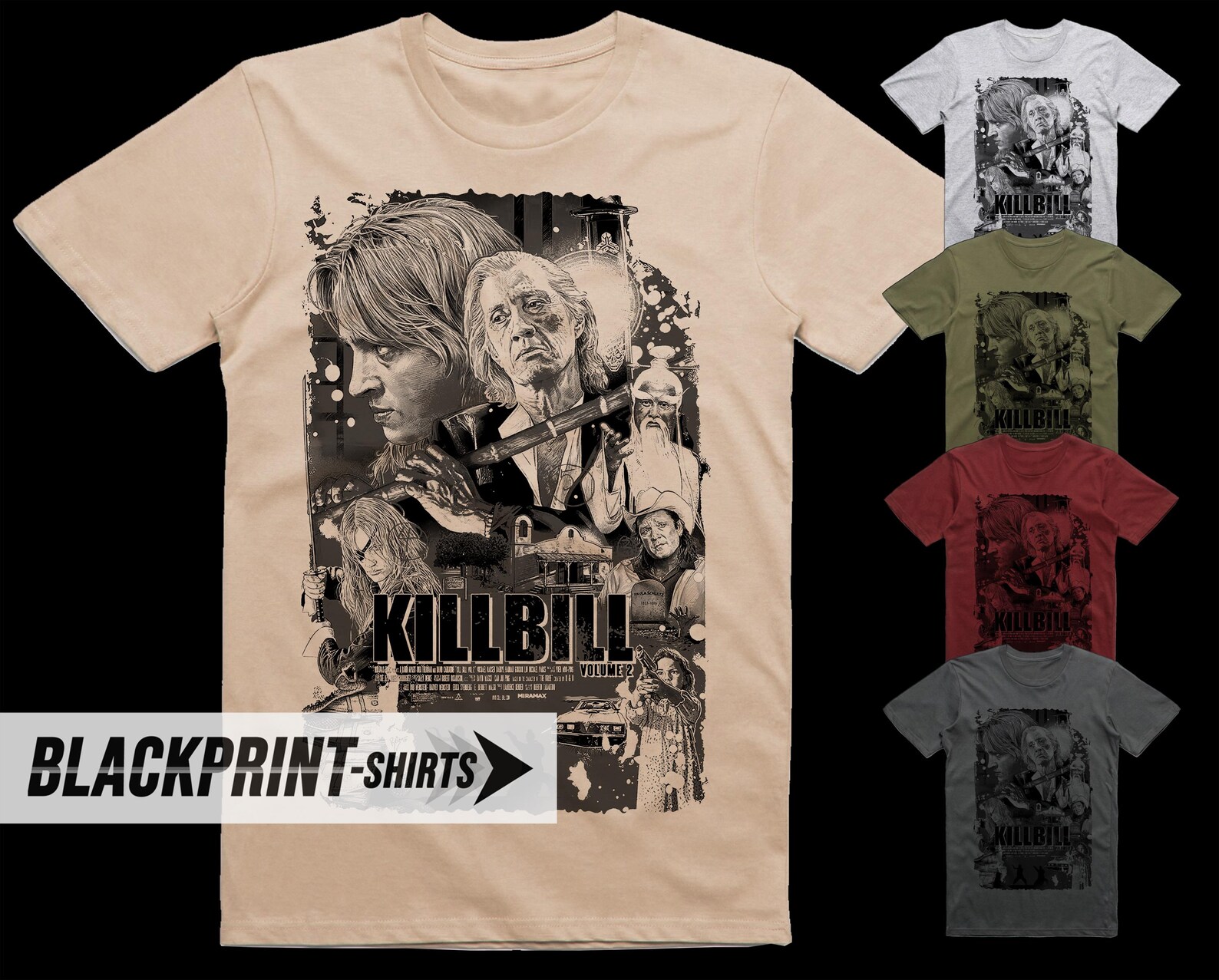 Kill Bill V20 Movie Poster Classic Vintage T Shirt 18 Colors Men's ...