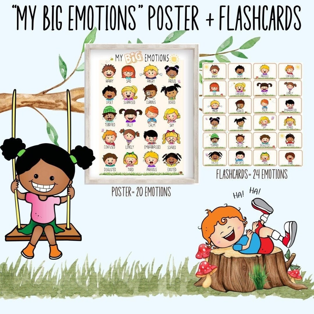 My Big Emotions Poster Emotion Flashcards Orange Teaching Emotions ...