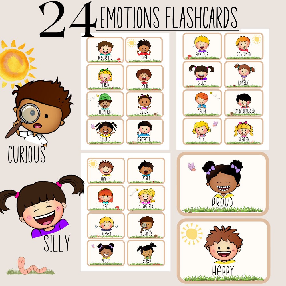 My Big Emotions Poster Emotion Flashcards Orange Teaching Emotions ...