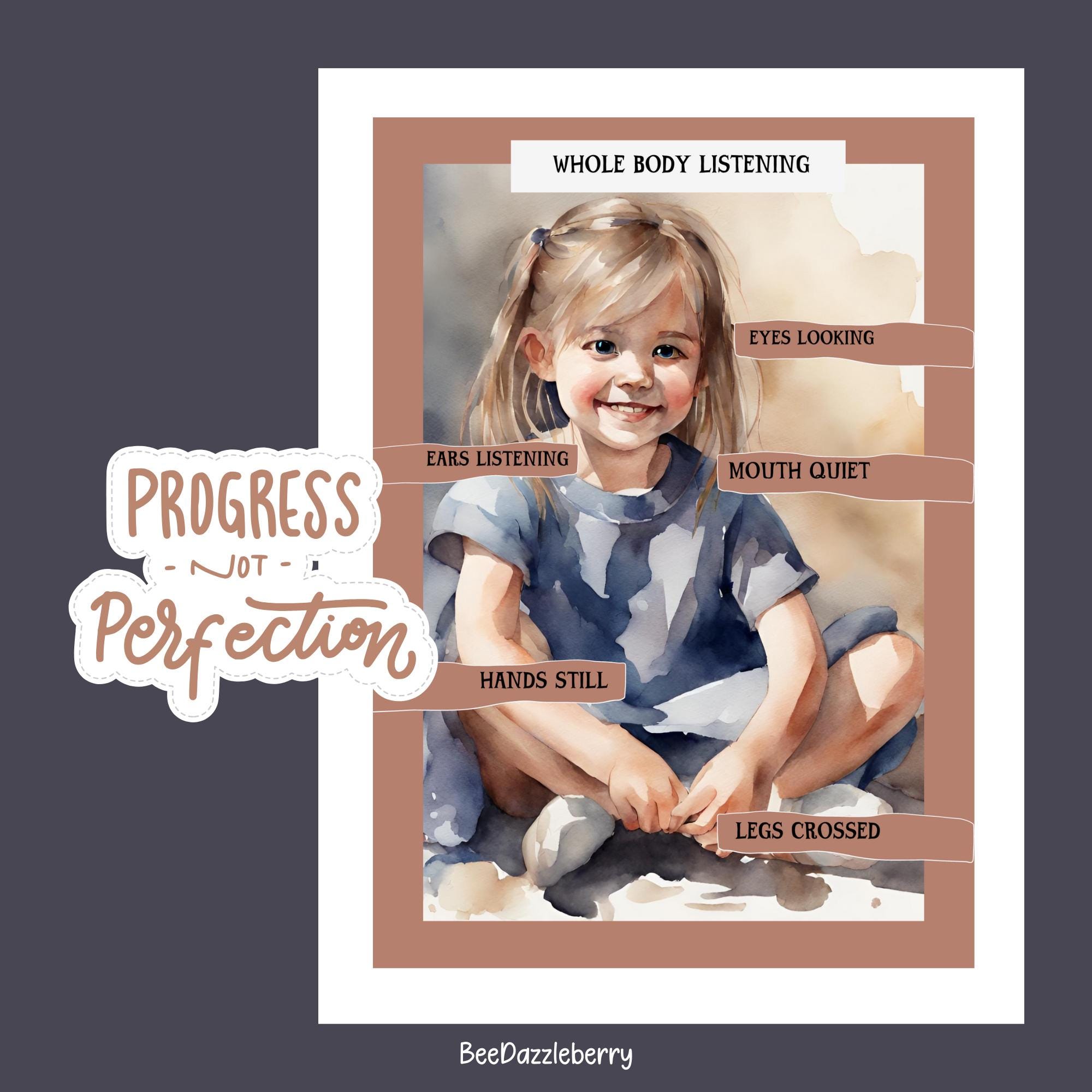 Whole Body Listening Posters Body Awareness Calming Activity Therapy ...