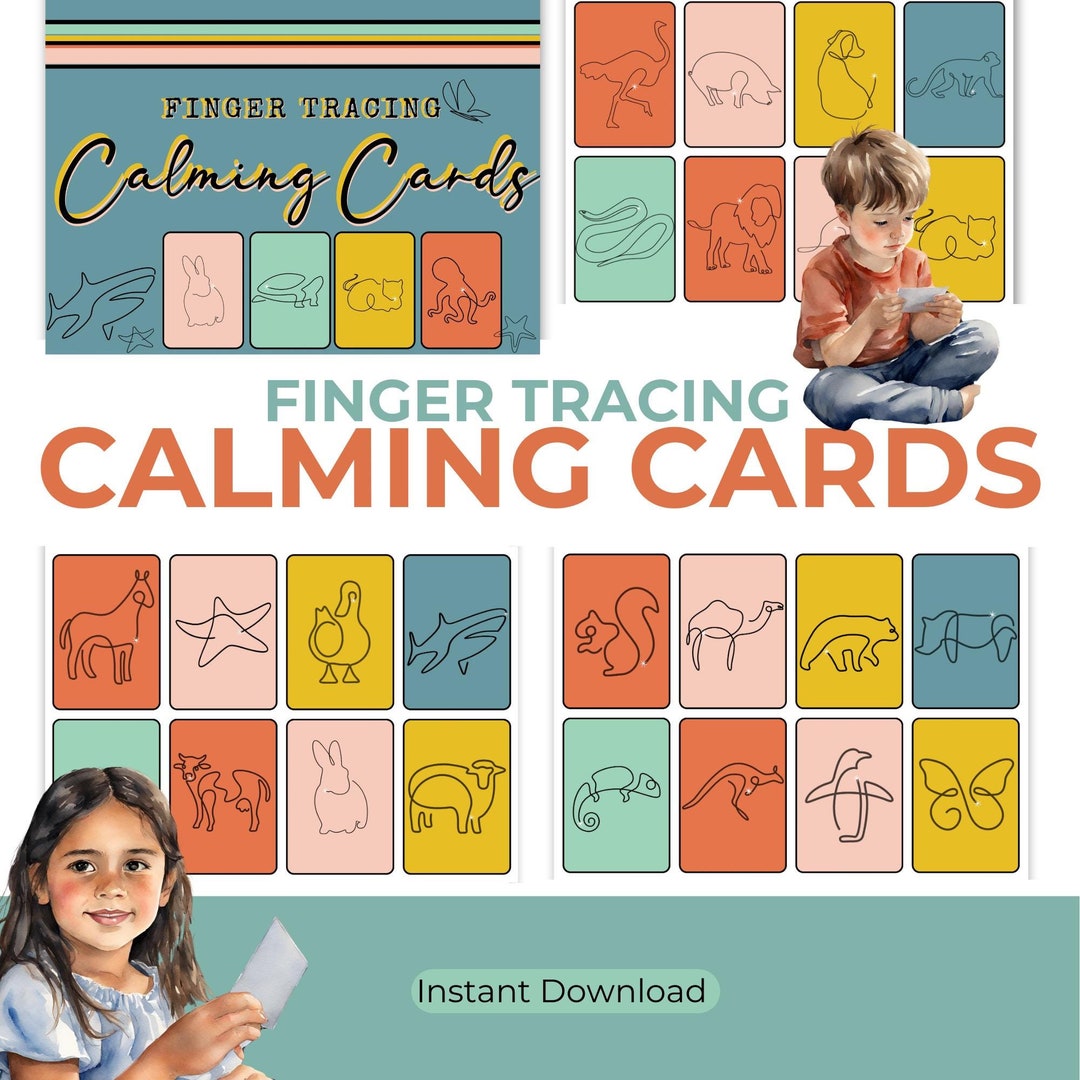 Calming Finger Tracing Cards Kids Sensory Processing Coping Strategies ...