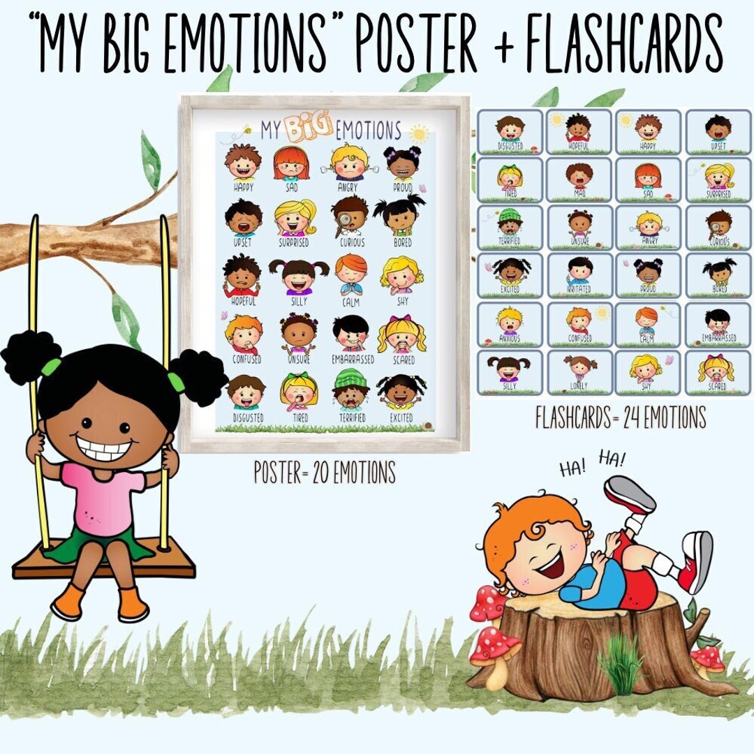 My Big Emotions Poster + Emotion Flashcards Blue Teaching Emotions ...