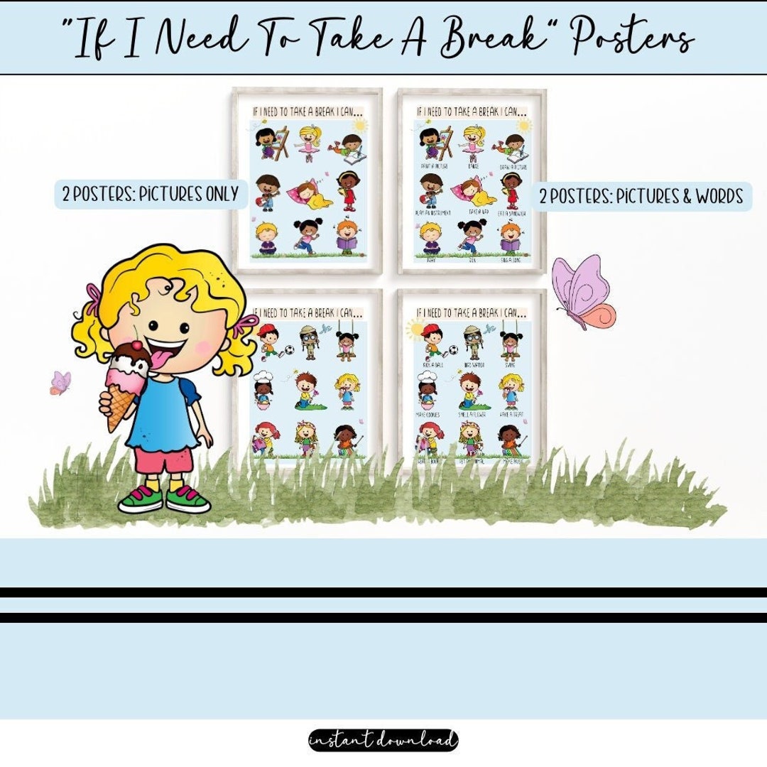 Take a Break Calm Down Strategies Blue Self Regulation Coping Skills ...