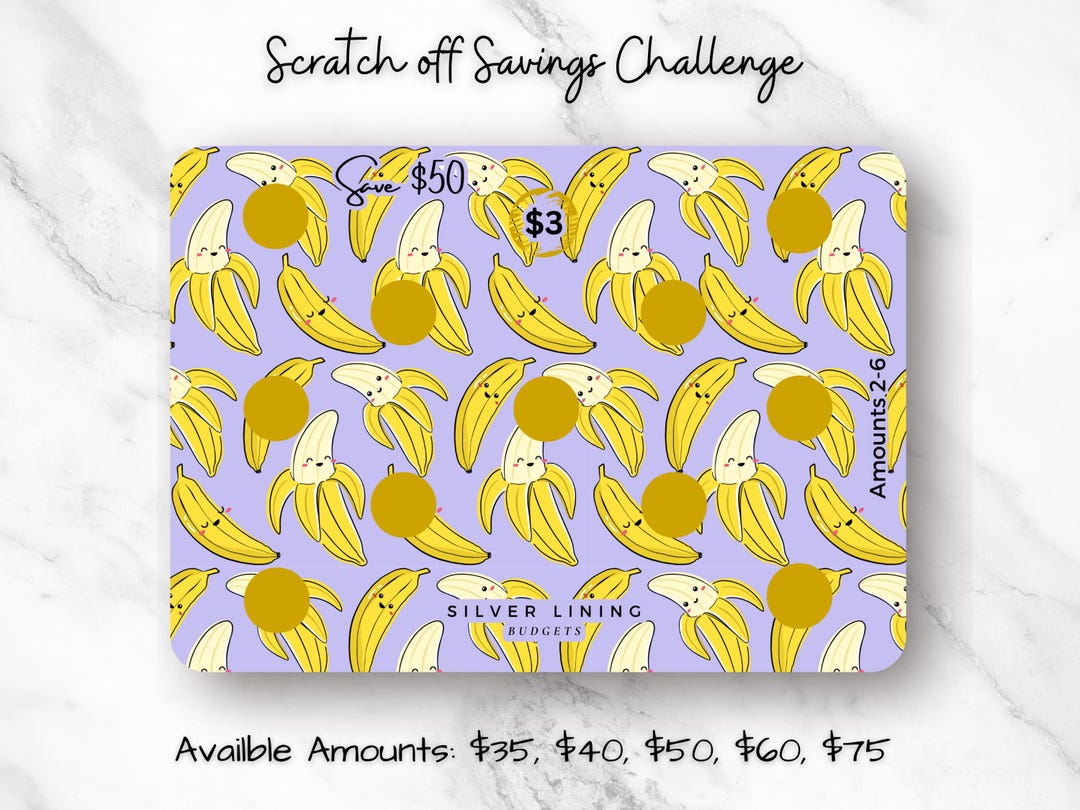 Go Bananas Scratch off Savings Challenge - Etsy
