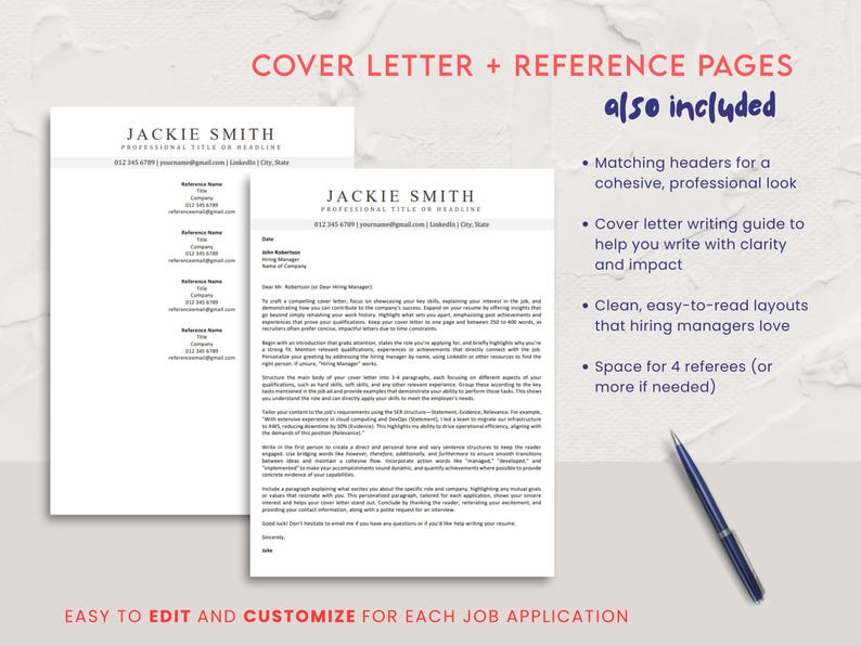 Australian Resume Template | Word, Google Docs Resume | ATS Friendly ...