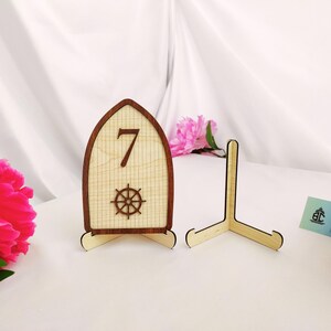 Nautical Wedding Table Numbers, Boat Design Table Number, Custom Marine ...
