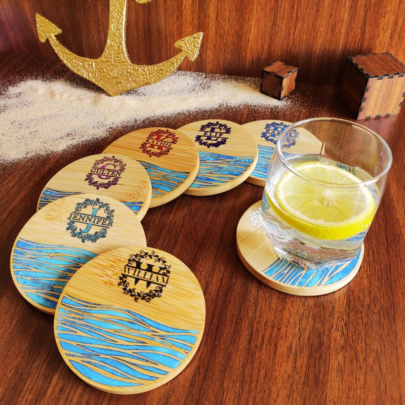 Resin Coaster With Name - Etsy