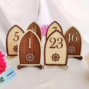 Nautical Wedding Table Numbers, Boat Design Table Number, Custom Marine ...