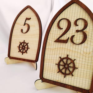 Nautical Wedding Table Numbers, Boat Design Table Number, Custom Marine ...