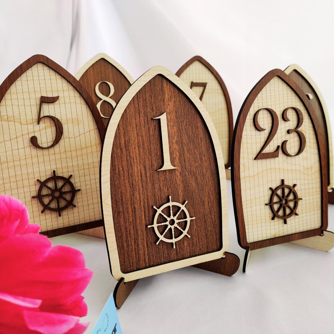 Nautical Wedding Table Numbers, Boat Design Table Number, Custom Marine ...