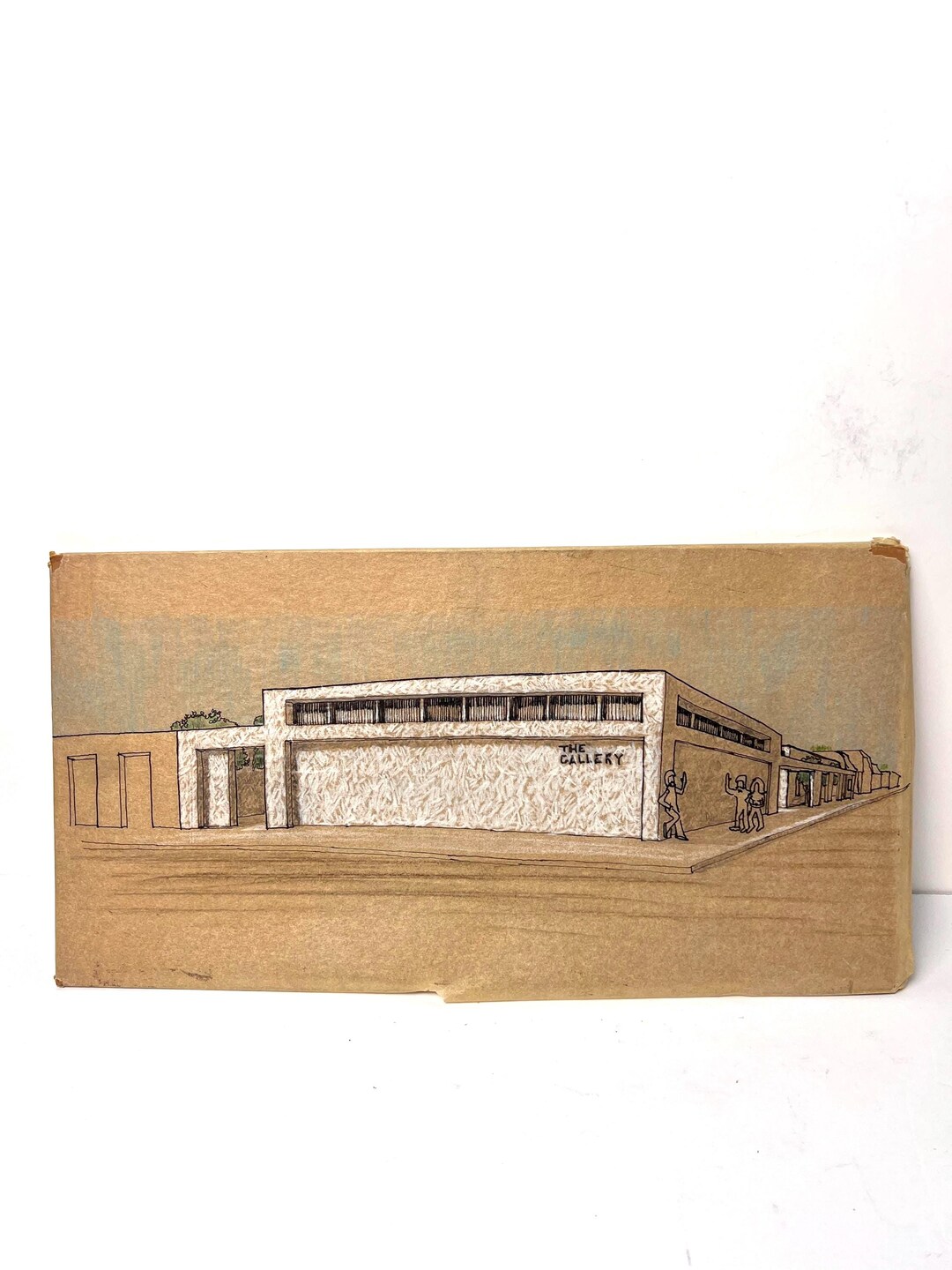Vintage 1960s Hand-drawn Architectural Rendering, Mid-century Modernart ...