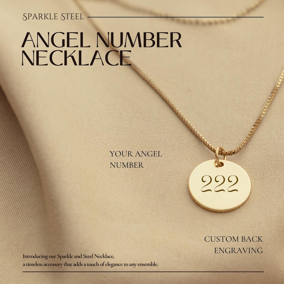 Custom Stainless Steel Angel Number Necklace - Customizable Spiritual ...