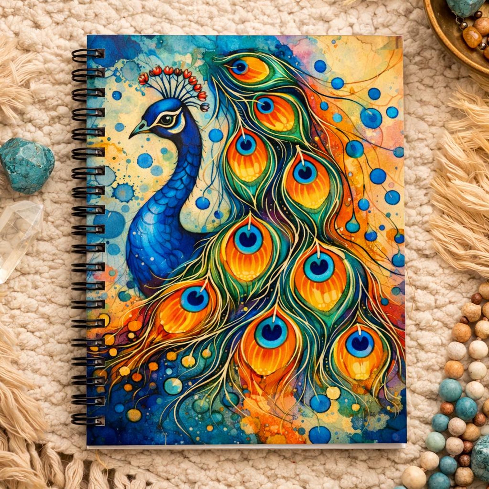 Peacock Dream Spiral Notebook, Colorful Ruled Journal for Writing ...
