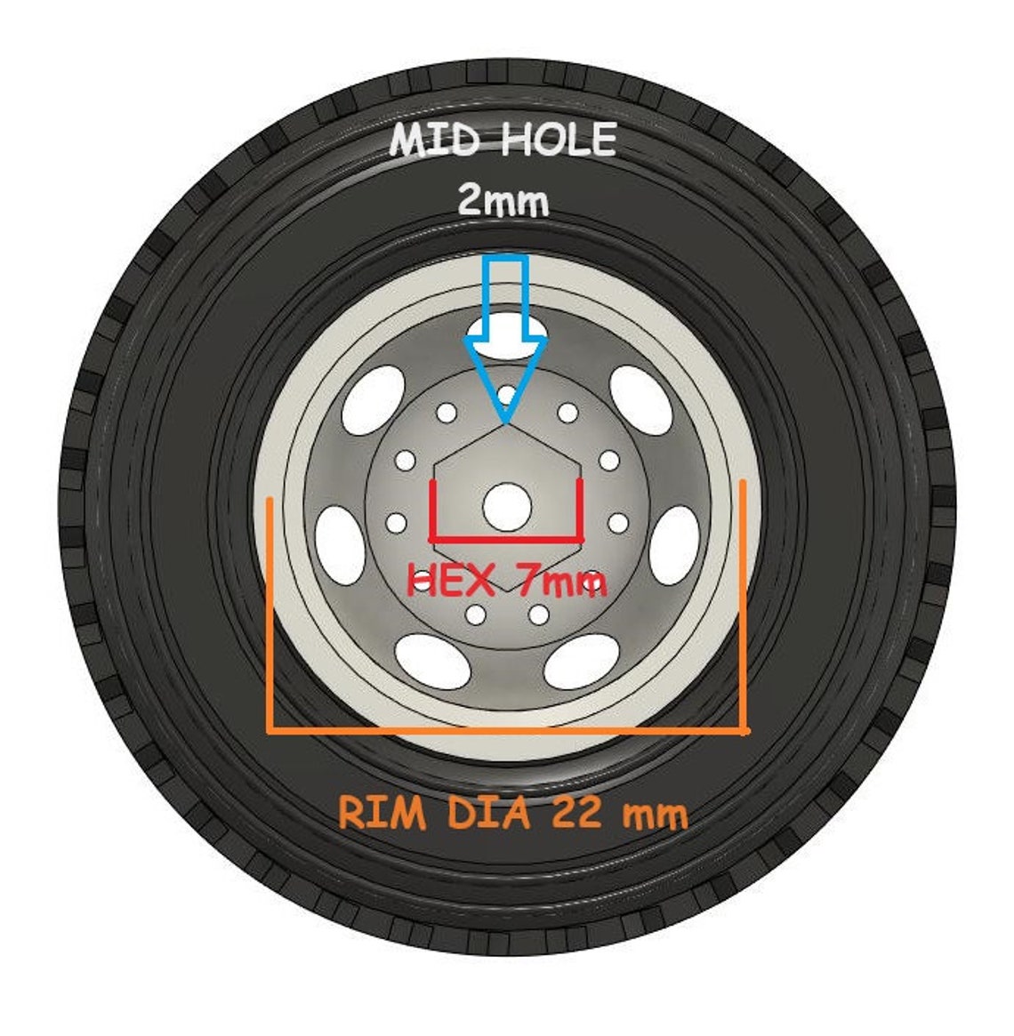 Tire Mold for Truck Wheel With Rims, Ready to Print,stl File,3d ...