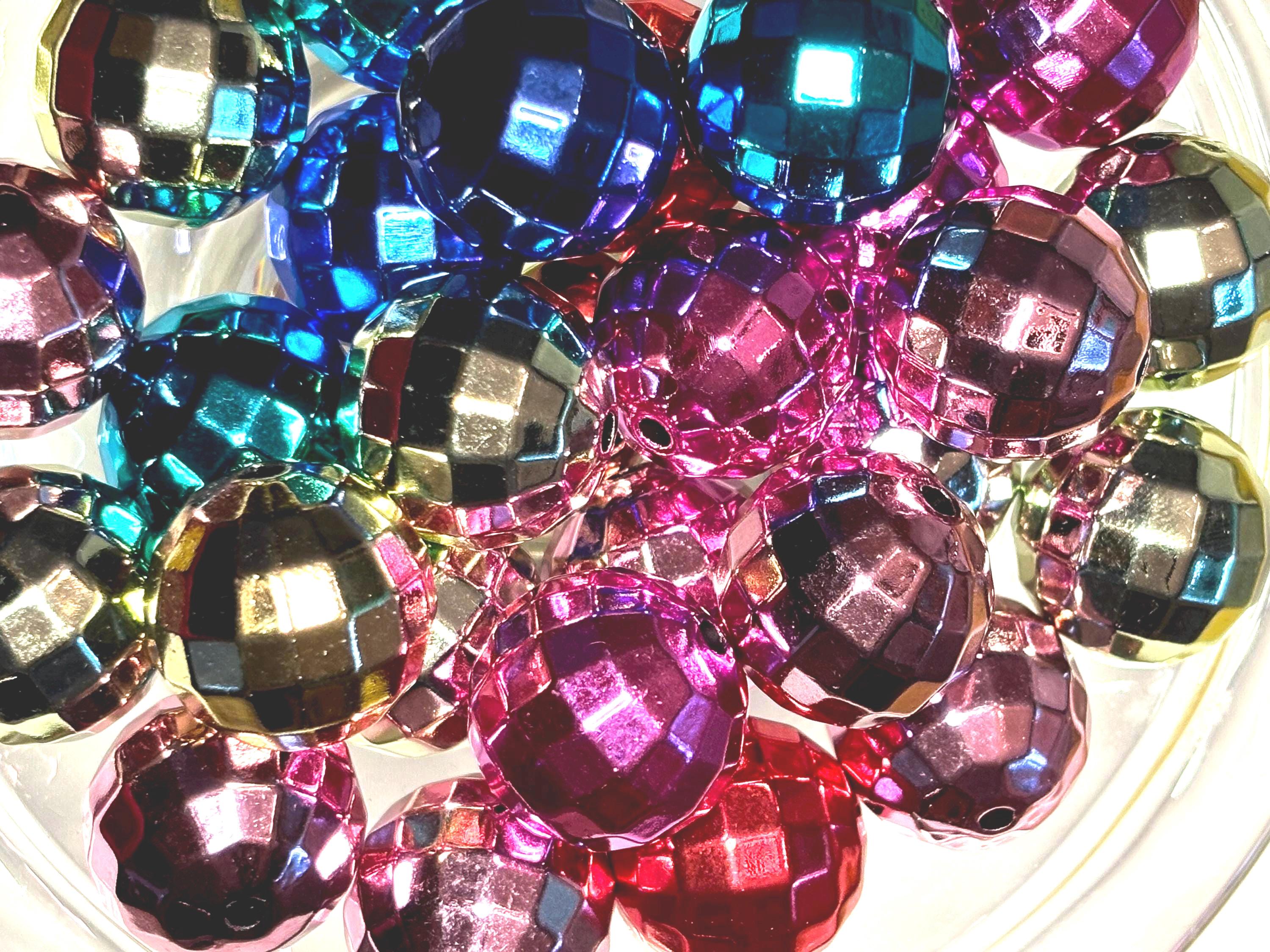 6 Pack Disco Ball Acrylic Beads | Mirrorball Focal Bead | Diy Supply ...