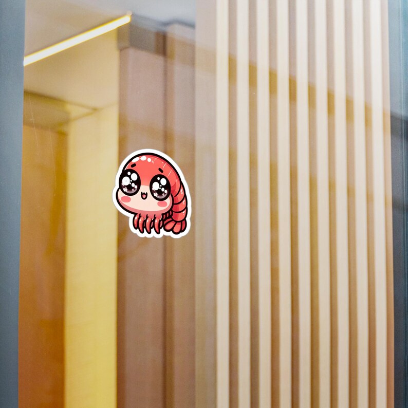 Cute Kawaii Shrimp Prawn Sticker Kiss-cut Vinyl Decals Journal, Laptop ...