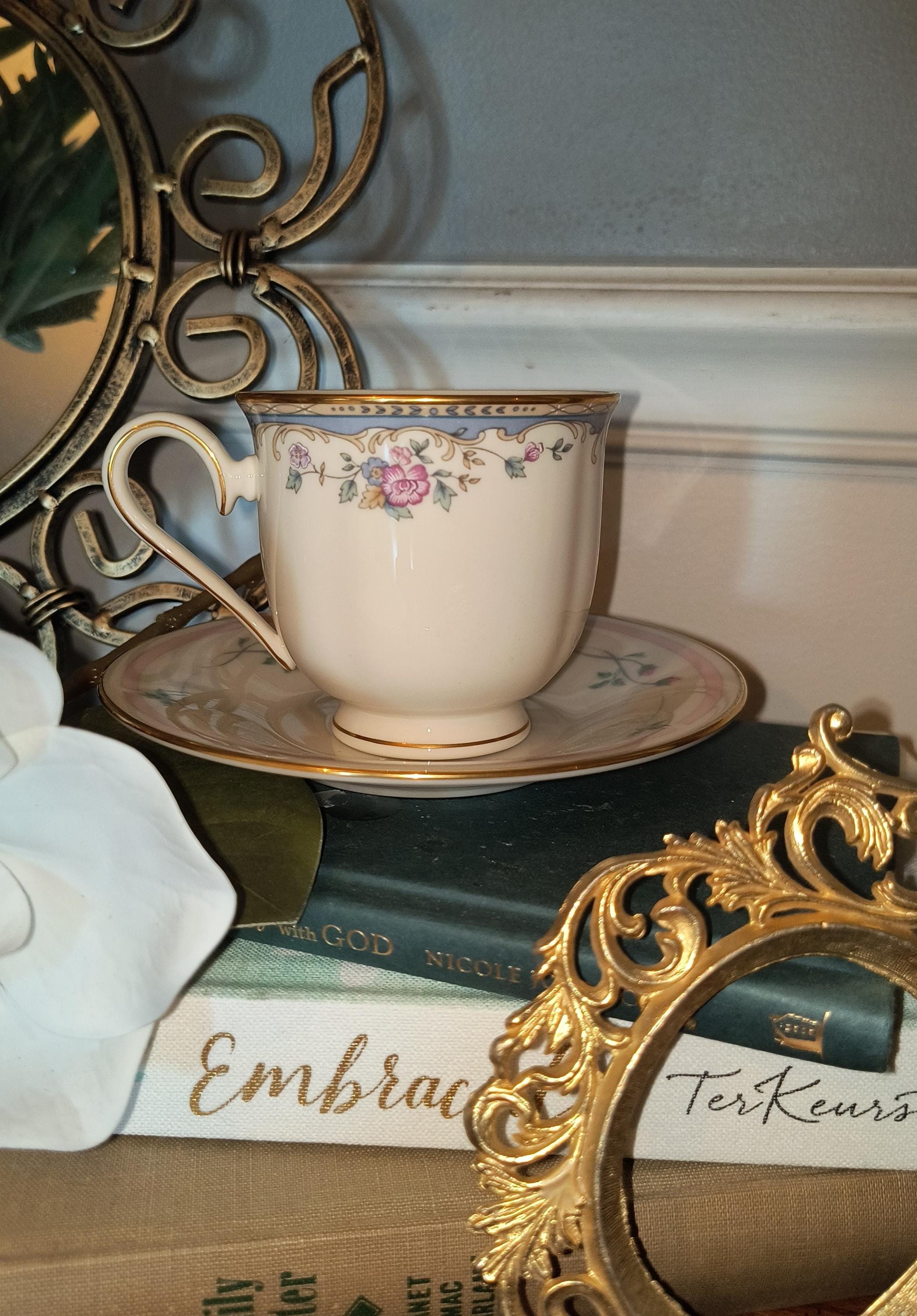 Vintage Lenox Tea Cup and Saucer - Etsy