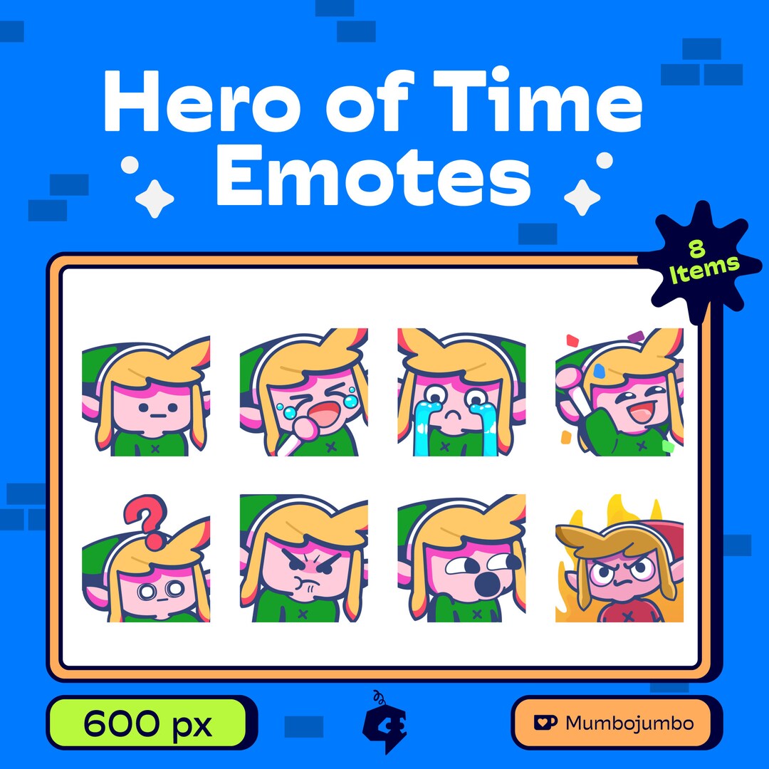 Hero of Time Emotes (8) | Twitch, Discord, Youtube | Streaming | Hero ...