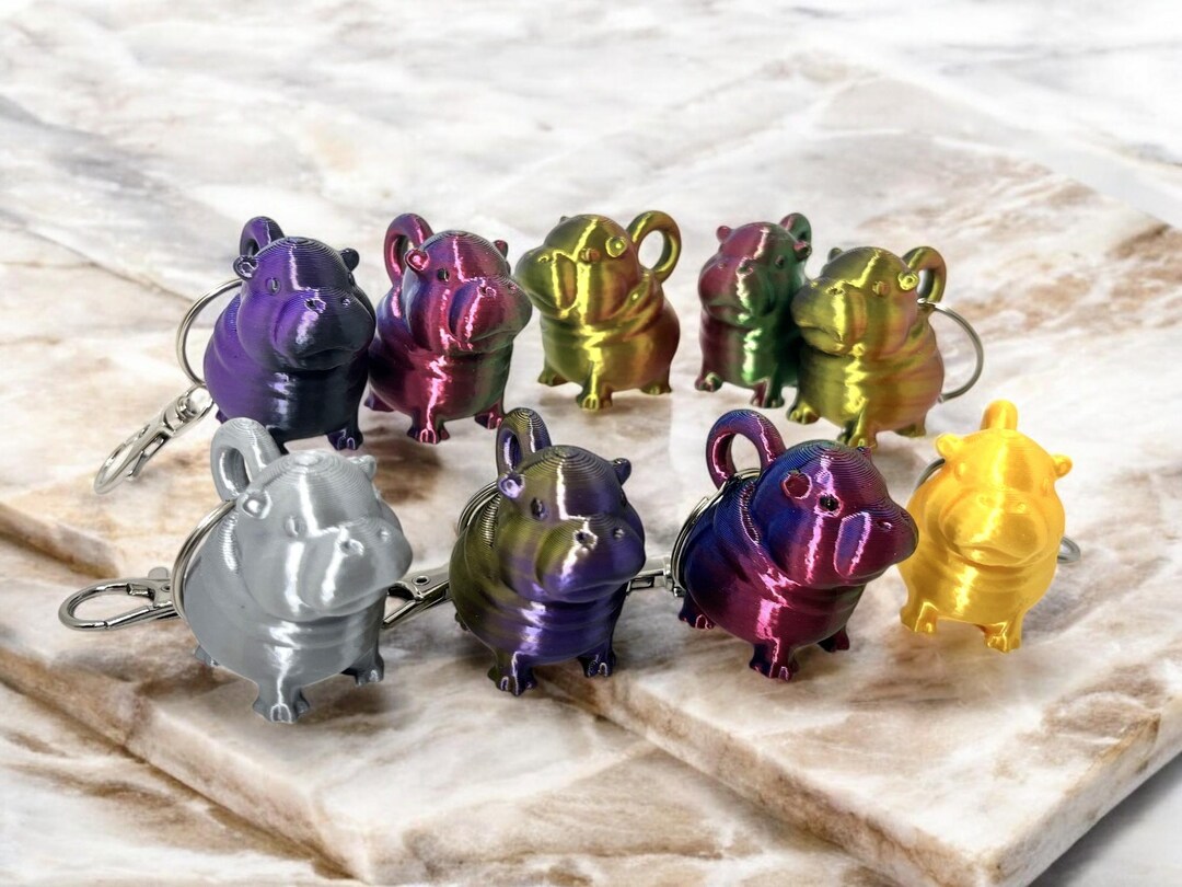 Moo Deng Cute Hippo Keychain, 3D Printed - Etsy