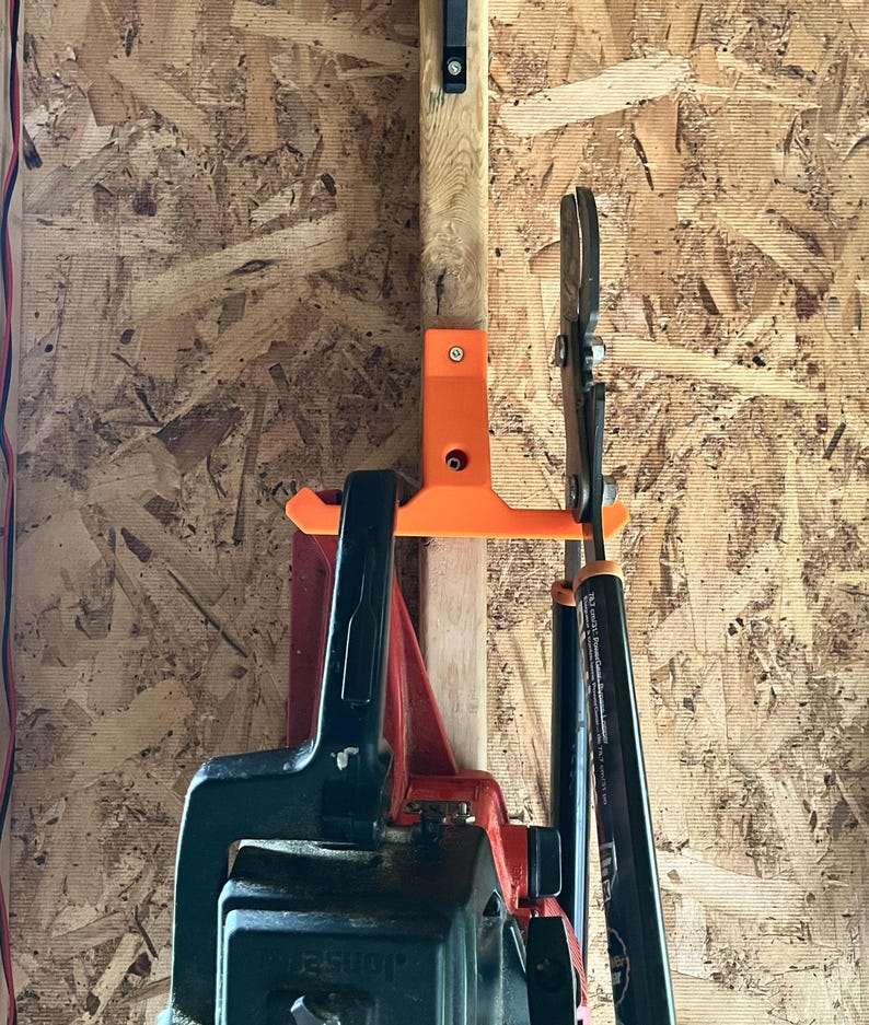 Chainsaw or Garden Tool DOUBLE Hanger , Hook, Support, Wall Mount ...
