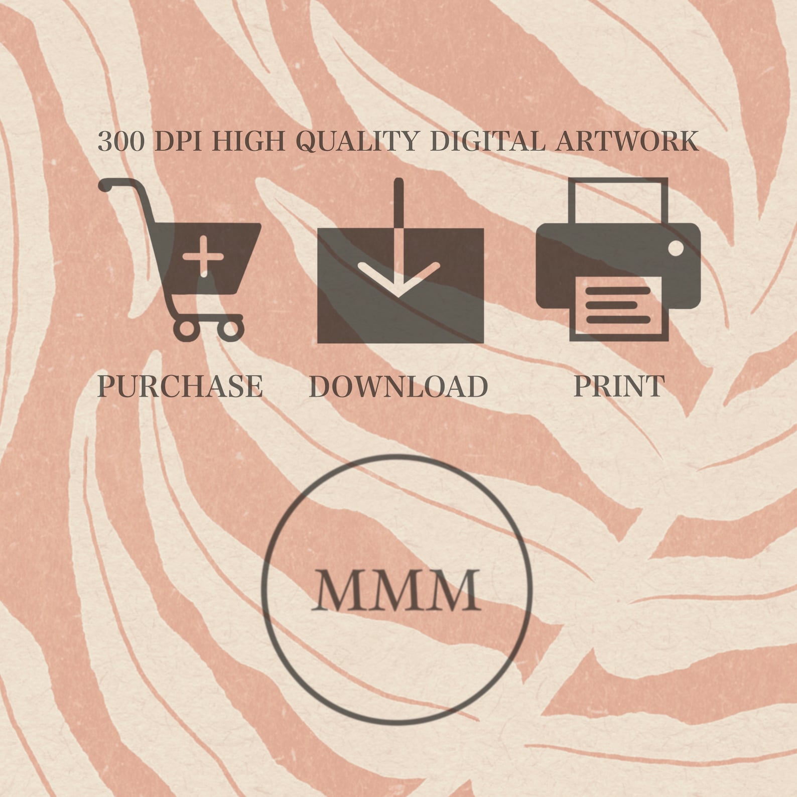 Minimalist Fern Blush Pink Cream Digital Artprintable Botanical ...