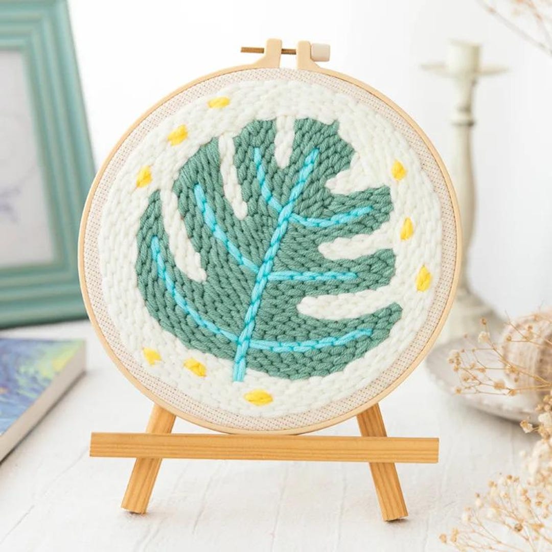 Punch Needle Kit Wool Poke Embroidery Set Adjustable Magic Needle Pen ...