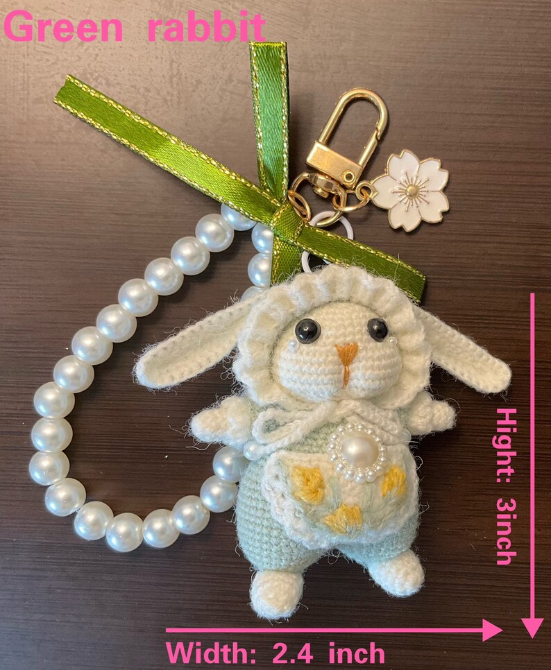 Handmade Crochet Rabbit, Amigurumi Rabbit Keychain or Bag Charms - Etsy