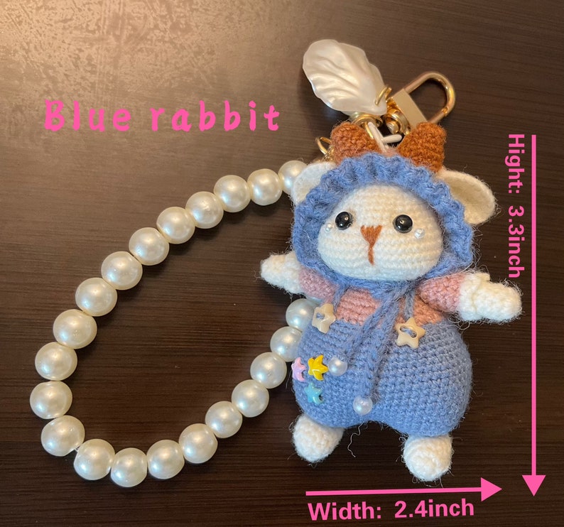 Handmade Crochet Rabbit, Amigurumi Rabbit Keychain or Bag Charms - Etsy