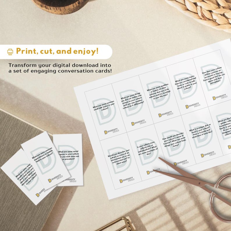 Cultural Diversity Conversation Cards – Closer Together Deck, 60 Prompts, Digital PDF ...