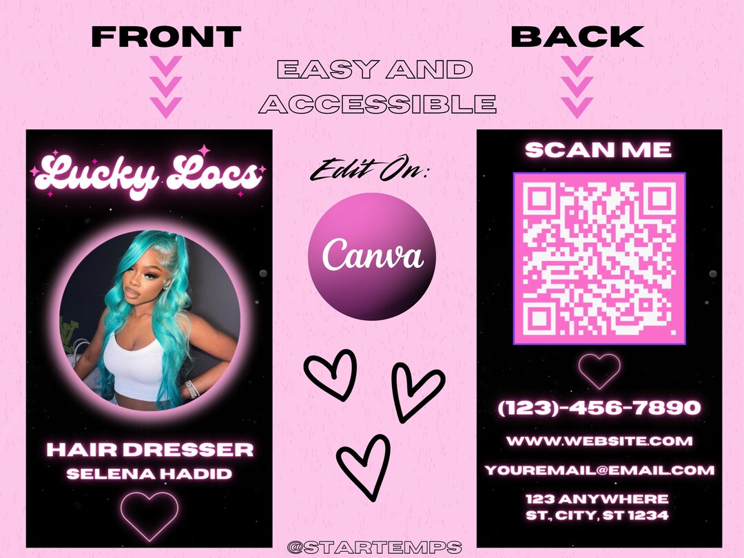 Baddie Business Card Template Instagram Business Card Beauty Artist ...