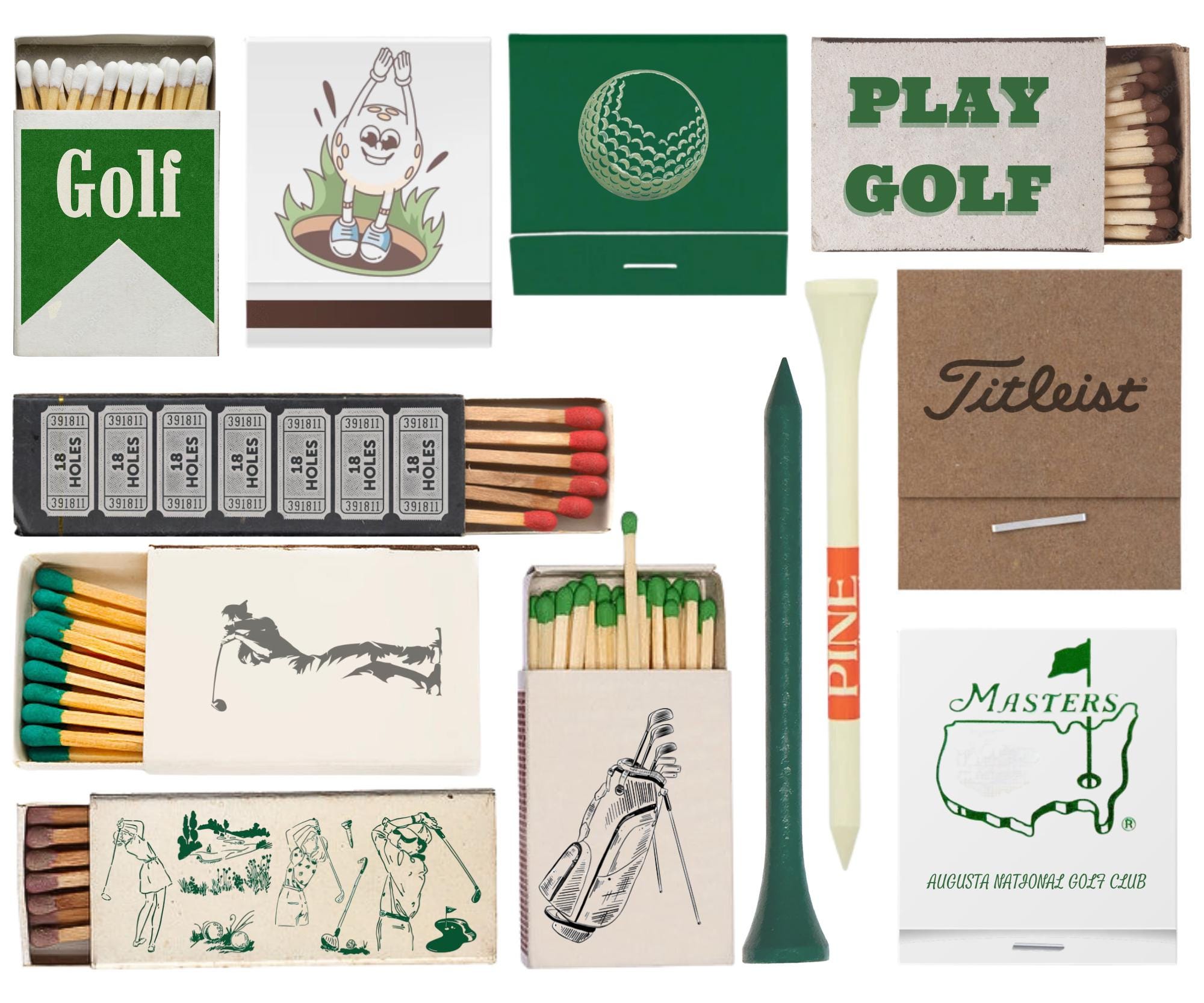 Golf Matchbox Digital Print - Etsy