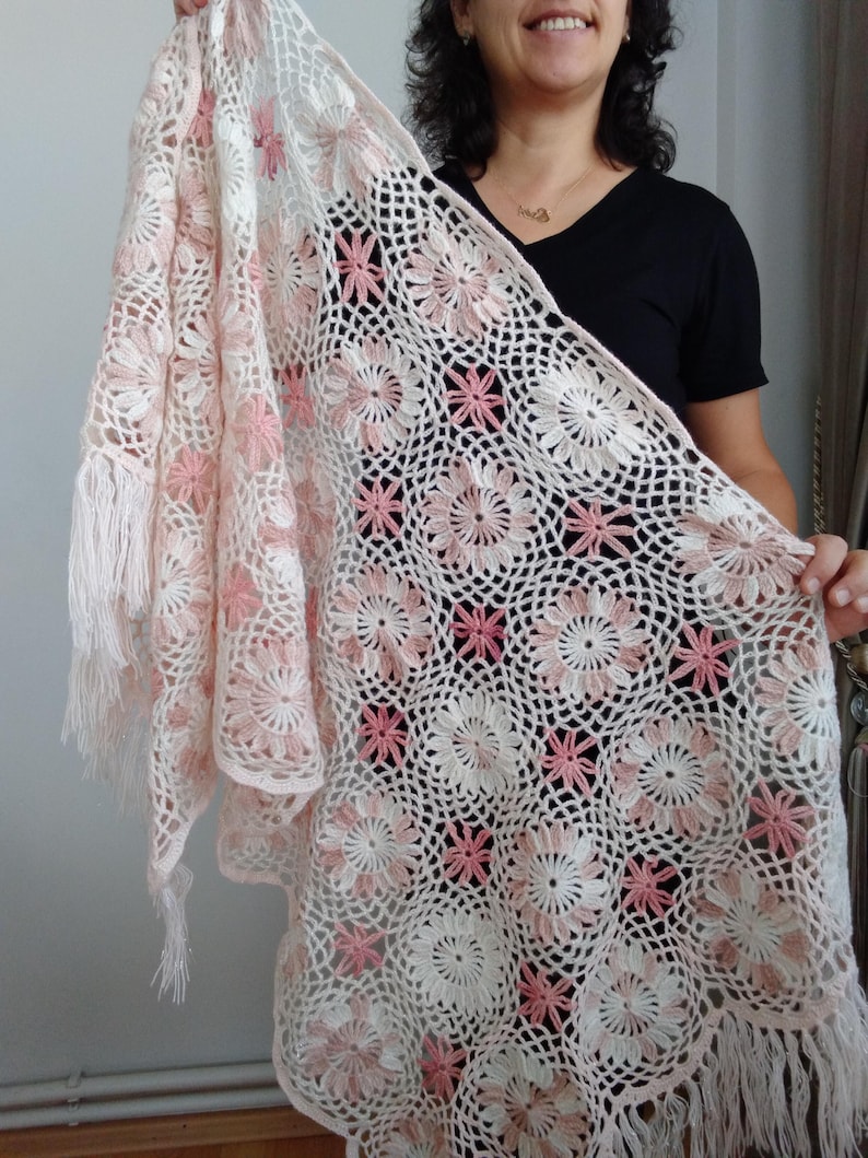 Lace Crochet Rectangle Shawl Pattern PDF - Elegant Wedding & Shoulder ...
