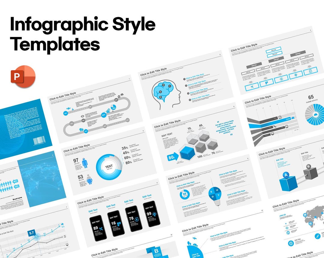 Infographic Style Templates | Template for Powerpoint 24 Slides | PPT ...