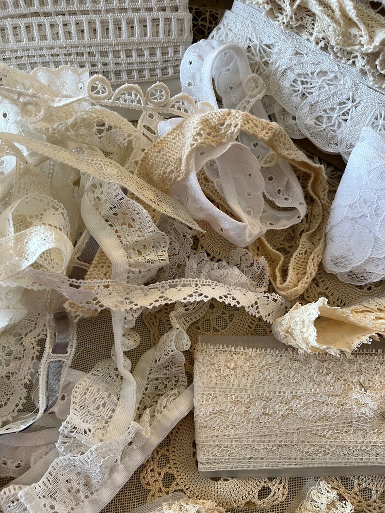 Vintage Lace Assortment for Junk Journals, Ephemera, Sewing, Crafting ...