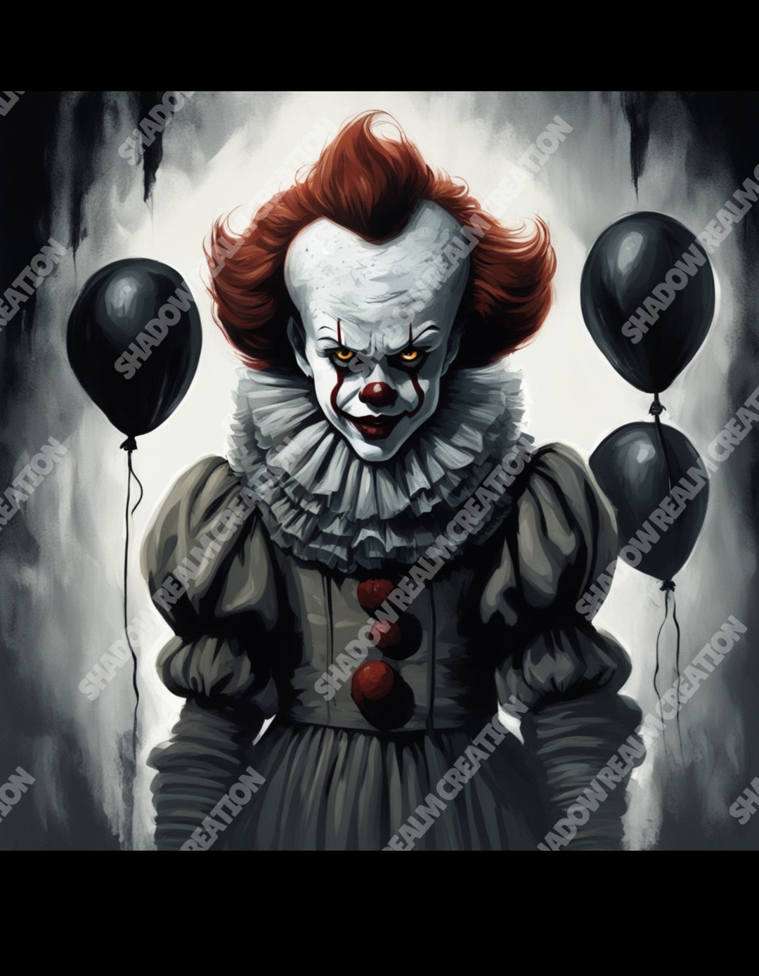 Pennywise Halloween Printable Art Digital Download ,spooky Home Decor ...