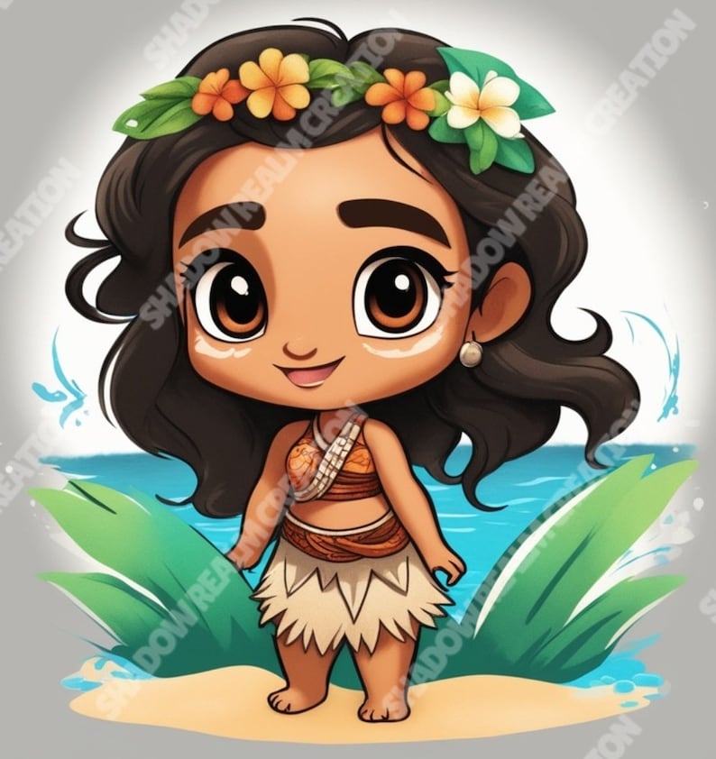 Disney Moana Chibi Cute Comic Digital Princess Pop Culture Poster ...