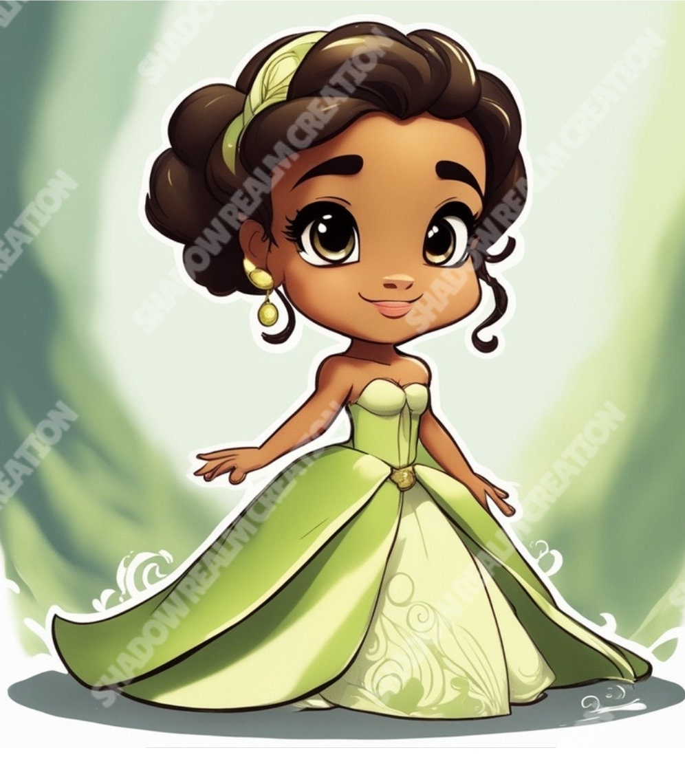 Two Disney Tiana Chibi Princess and the Frog Cute Comic Digital ...