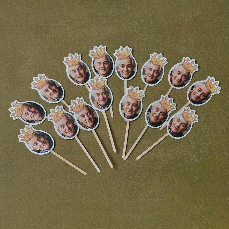 Personalized Photo Face Cake Topper, Dad Face Cutout Cupcake Topper ...