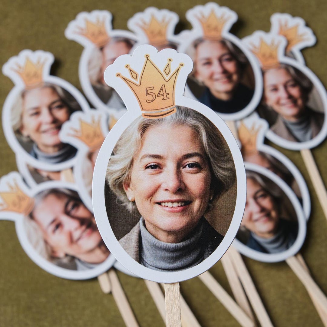 Custom Photo Grandma Birthday Party Cake Topper, Face Cupcake Topper ...