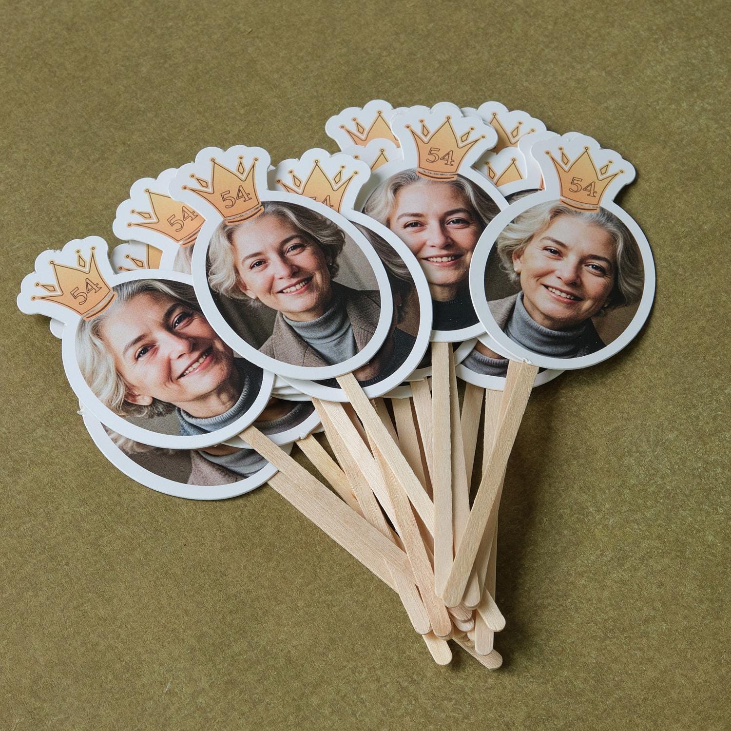 Custom Photo Grandma Birthday Party Cake Topper, Face Cupcake Topper ...