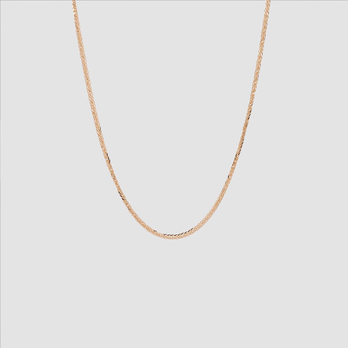 14k Solid Gold Wheat Chain Necklace: Elegant Everyday Jewelry - Etsy