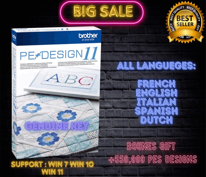 PE Design 11 Sewing and Embroidery Digitizing Software PE-Design Full ...