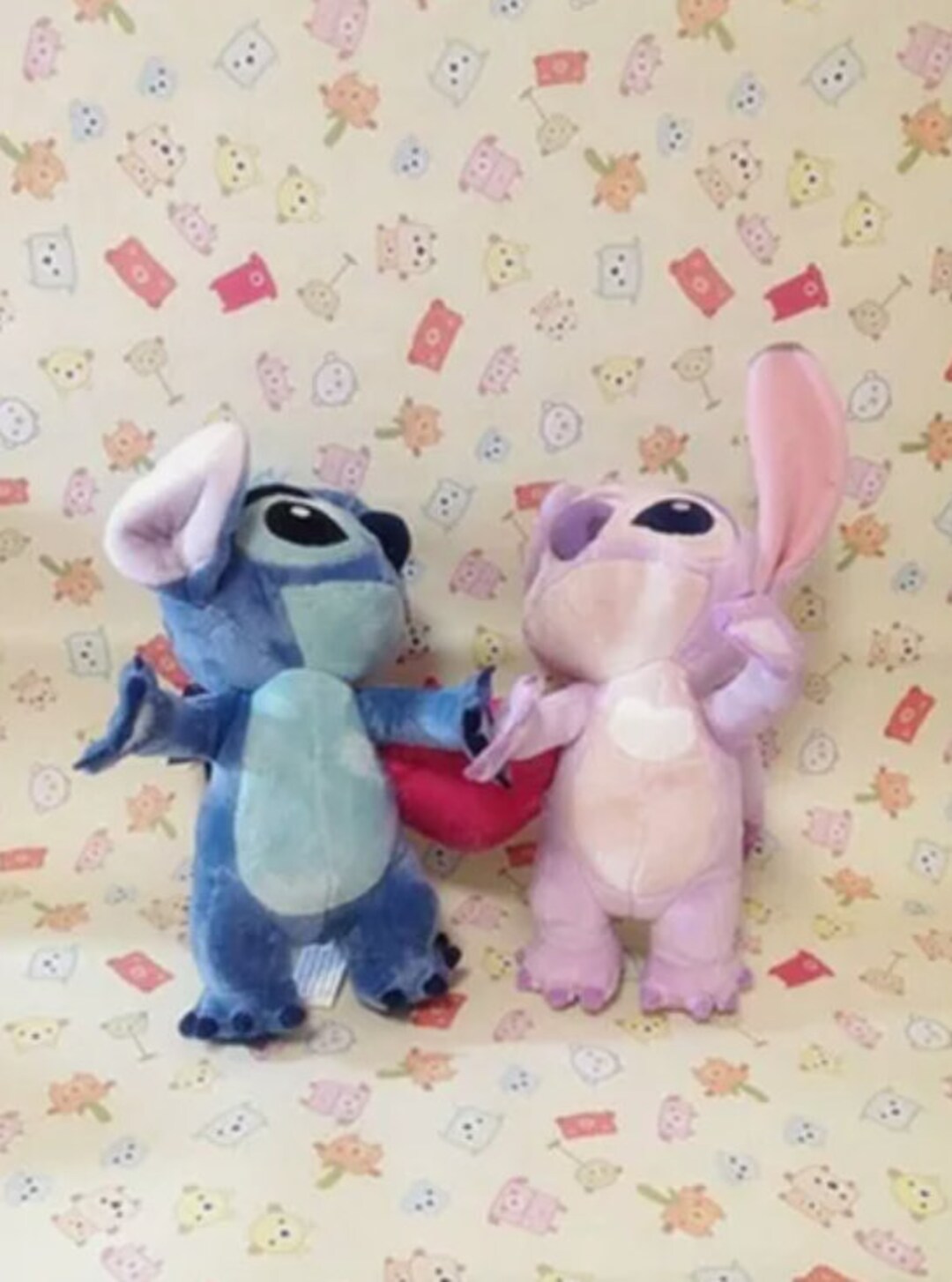 Lilo Stitch Girlfriend angel Hug With Red Heart - Etsy